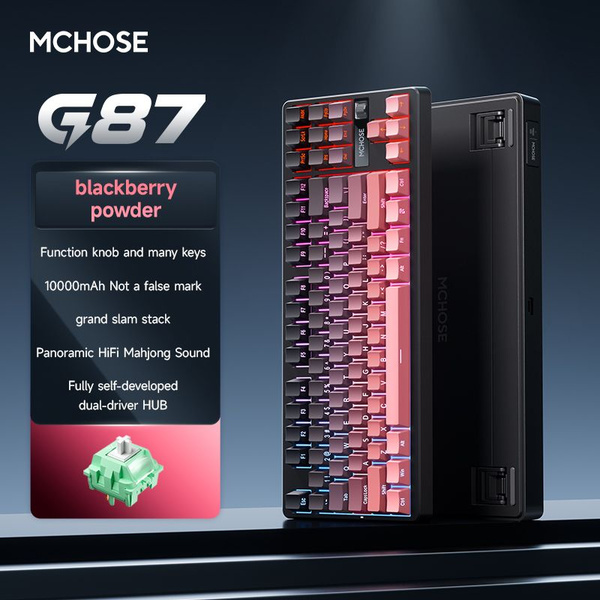 MCHOSE Игровая клавиатура беспроводная G87, (Gateron Cap V2 Crystal Blue), Английская раскладка ...
