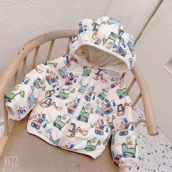 Куртка Мальчики, Девочки THANHDAT белый бриллиант Полиэстер, размер 86, 92 Длинный Демисезон ...