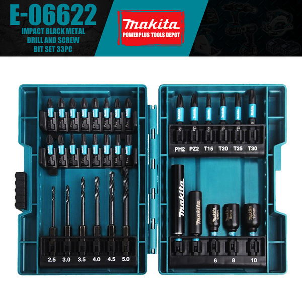 Makita E-06622 Ударный черный металл сверло и винт бит набор 33PC ...