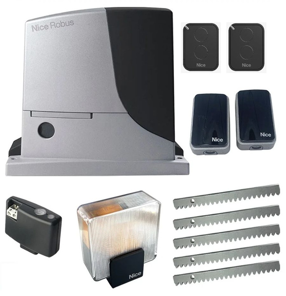 Автоматика для откатных ворот Nice Robus RB600BDKCE 5м. зубчатой оцинкованной рейки купить на ...