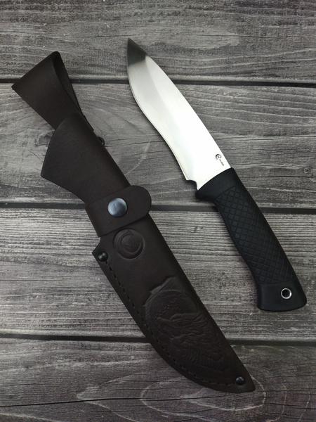 Нож Близнец, сталь AUS-8, рукоять Elastron, ножны из натуральной кожи, Официальный магазин ...