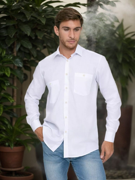 Рубашка Мужской Brostem холодный белый Хлопок, размер 56 Россия купить c доставкой на OZON по ...