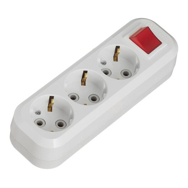 Колодка электрическая 3 розетки Makel 16 А 250 В 2,2 кВт с выключателем белая (MGP211) купить на ...