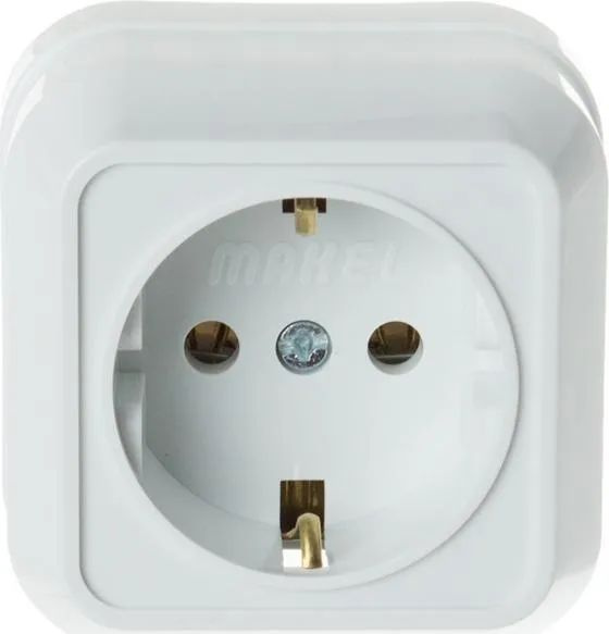 Розетка 1ОП Makel накладная с заземлением белая купить на OZON по низкой цене (1512671841)