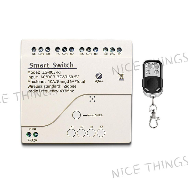 4-канальный модуль реле Zigbee 3.0 Wifi DC7V-32V RF Smart Switch работает с приложением Tuya ...