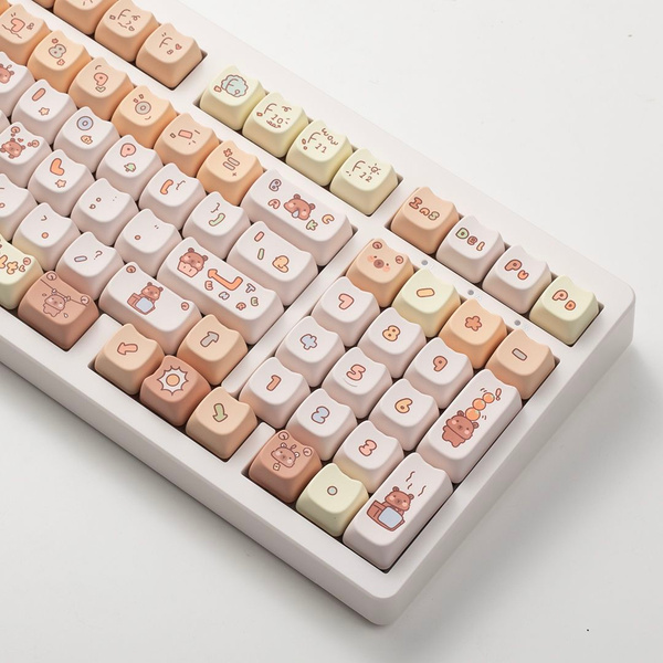 Amilon Клавиатура проводная M98, Английская раскладка, белый, оранжевый ...