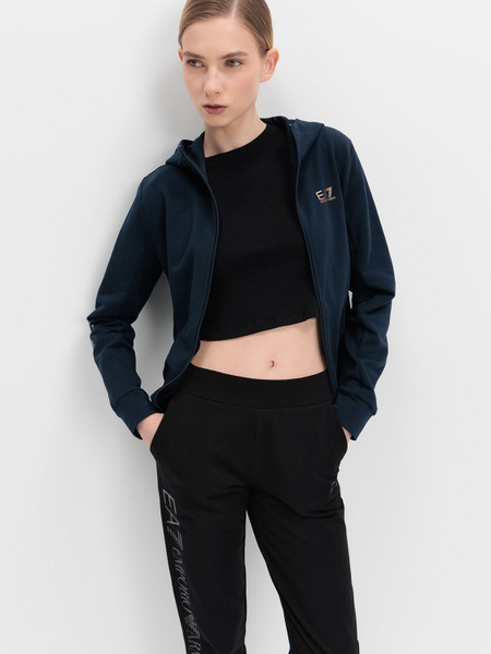 Свитшот Женский EA7 темно-синий Хлопок, Эластан, размер 42, 44 Камбоджа купить c доставкой на ...