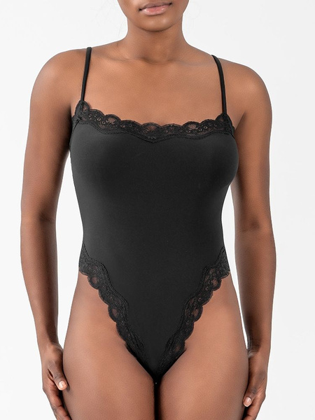 Боди Женский Oysho черный Без рукавов, размер 46 Хлопок, Поролон Однотонный купить c доставкой ...