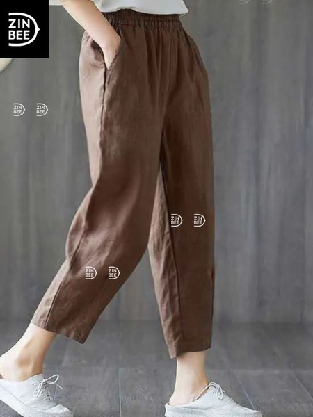 Брюки Женский ZinBee винно-красный Политекс, Хлопок Повседневный, размер 50 На любой сезон Китай ...