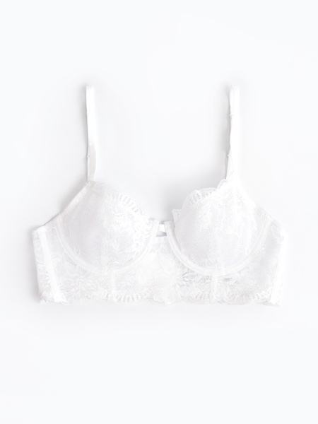 Бюстгальтер Женский Zolla бюстье, размер 75B белый Полиамид, Эластан Повседневный Китай купить c ...