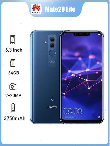 Смартфон HUAWEI mate20 lite 64 ГБ 4 ГБ Синий 2 SIM купить c доставкой на OZON по низкой цене ...