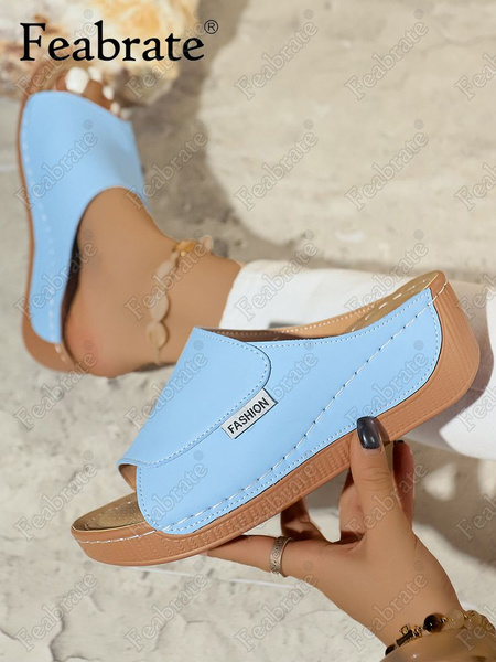 Шлепанцы Женский Feabrate, размер 41 Полиуретан Толстая подошва, Круглый нос R (средняя) Без ...