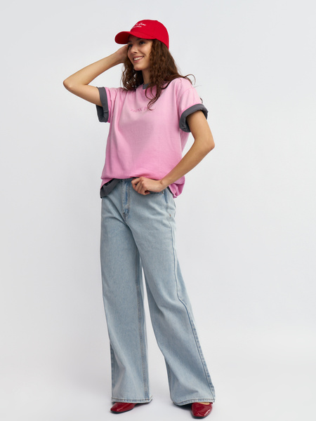 Джинсы Женский Zolla голубой Хлопок, Вискоза, размер 46, рост 164-176 Китай Лето Повседневный ...