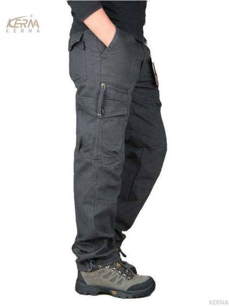 Брюки Мужской KERNA серый Джинс, размер 56 Без застежки На любой сезон Карманы, рост 100-116 ...