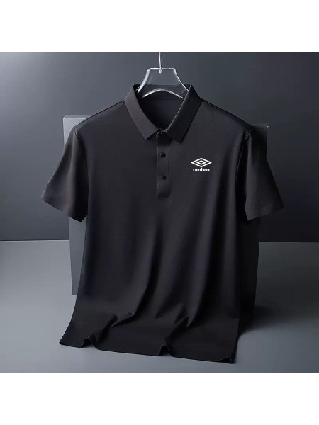 Поло Мужской UMBRO черный Короткий, размер 46, 48 Полиэстер Логотип Спортивный Китай купить c ...