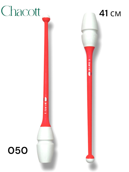 Булавы Chacott, 41 см, двухцветные, вставные, цв. коралловый/белый (050) купить c доставкой на ...