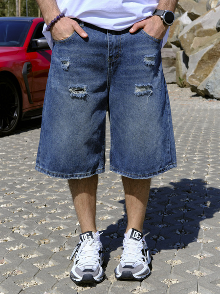 Шорты Мужской DLR&NN Повседневный темно-синий, размер 56 Хлопок, Эластан оверсайз Средняя купить ...