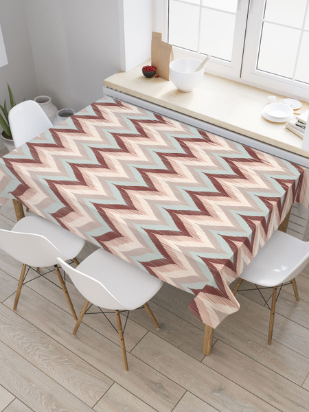 Прямоугольная тканевая скатерть на стол с рисунком "Волны перемен" 145 на 180 см, JoyArty купить ...