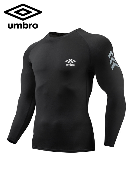 Рашгард Мужской UMBRO черный каменный Длинный, размер 44, 46 Корсет свободный Однотонный ...