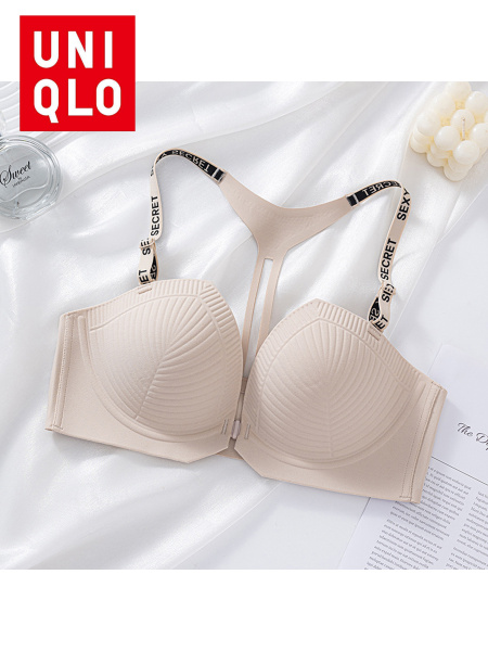 Бюстгальтер Женский Uniqlo с мягкой чашкой, размер 80A хаки Политекс Домашний Пряжка Значки ...