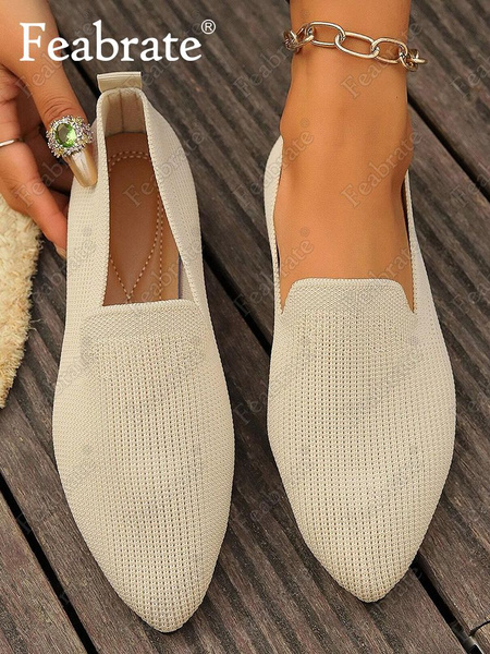 Мокасины Женский Feabrate светло-бежевый, размер 39 Без застёжки R (средняя) Лето Закрытый нос ...