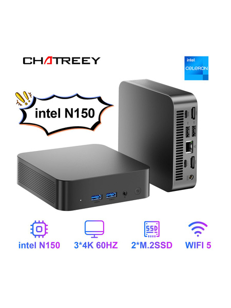 Chatreey Мини-ПК (Intel N150, RAM 16 ГБ, SSD 1000 ГБ, Intel HD Graphics ...