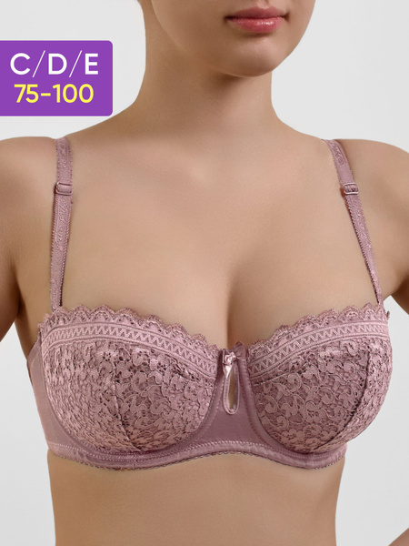 Бюстгальтер Женский Anfen на косточках, размер 100D пудровый Нейлон, Спандекс Вечерний ...