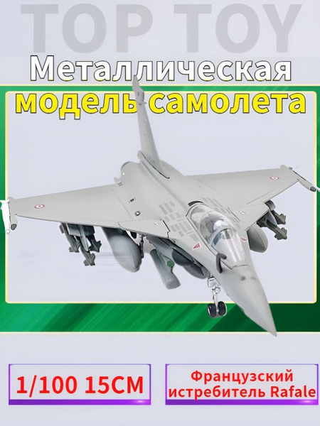 TOP TOY 1/100 15 см Металлическая модель самолета с шасси,Французский истребитель Rafale купить ...
