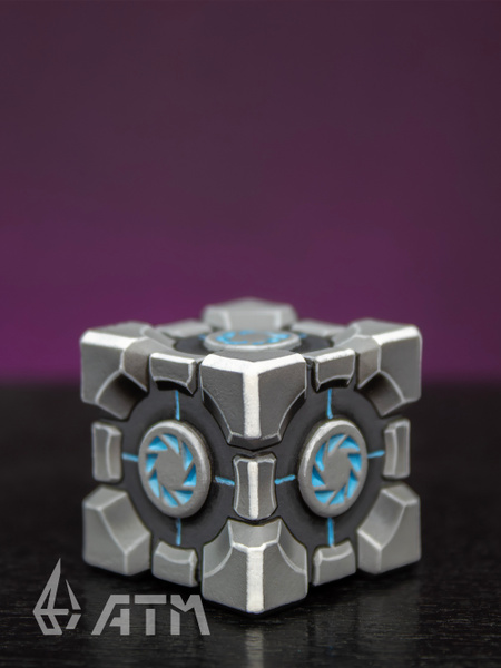 Куб Aperture Science металлическая коллекционная фигурка в росписи ...