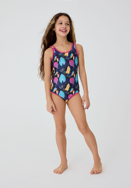 Купальник слитный Девочки Lassie разноцветный, размер 122 Плавание Китай Без застежки Полиэстер ...