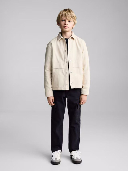 Брюки Мальчики MANGO Kids темно-синий Хлопок, Эластан Повседневный, размер 152 На любой сезон ...