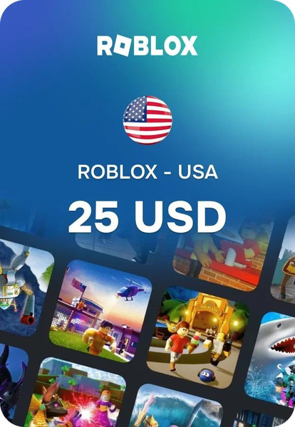 Roblox США 25 USD Карта пополнения купить на OZON по низкой цене (2536525195)