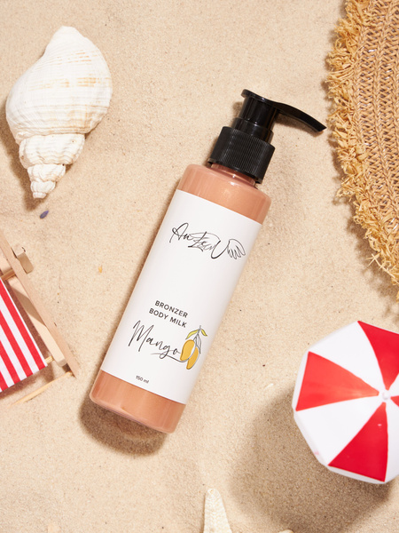 AnLev Сливки для тела аромат манго, с бронзатором. Крем увлажнение и ...