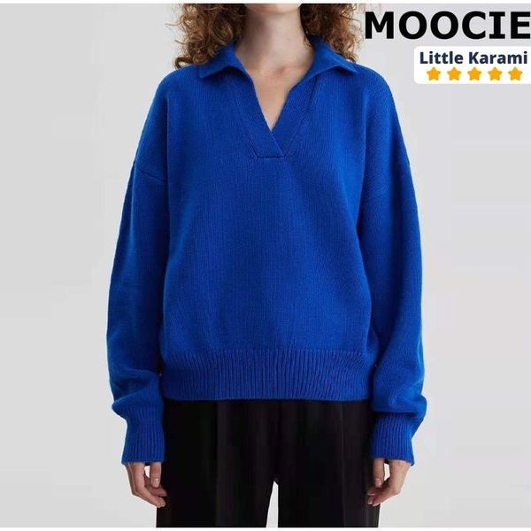 Свитер Женский MOOCIE синий Трикотаж, Поролон, размер 48 Без застежки ...
