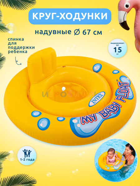 Круг надувной для малышей My baby float, с сиденьем трусами, диаметр 67 ...