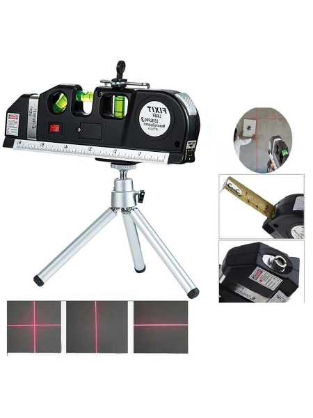 Лазерный нивелир Laser Level Pro 3 со встроенной рулеткой 2.5 метра с ...