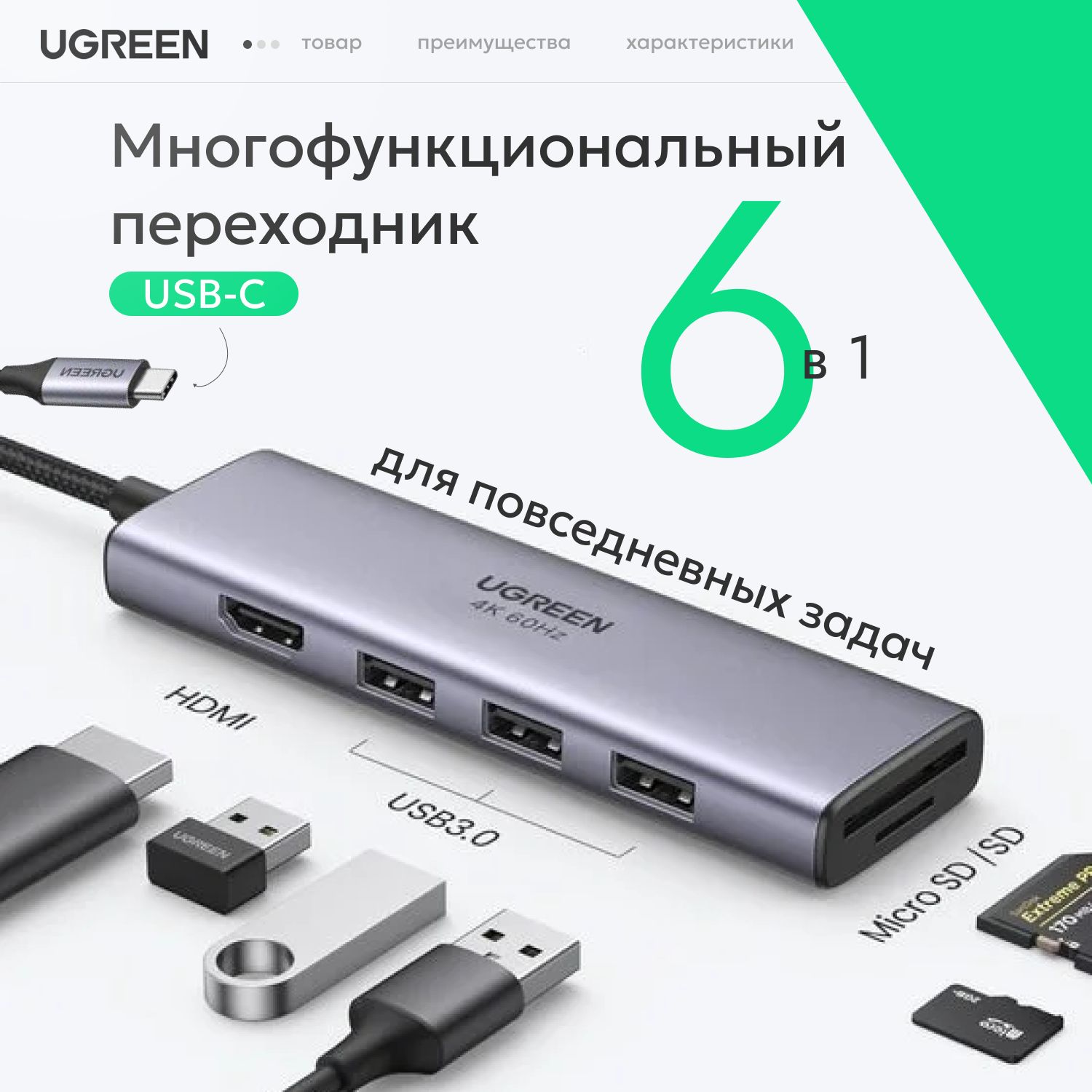 Usb-хабы и док-станции Ugreen (Югрин) – купить на OZON по низкой цене