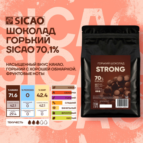1087 отзыв на Шоколад кондитерский горький в каллетах 70,1% Sicao 1 кг (CHD-DR703042RU) от ...