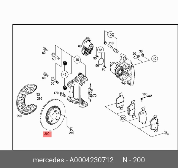 Диск тормозной Mercedes A 000 423 07 12 купить c доставкой на OZON по ...