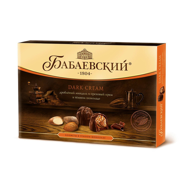 Набор конфет Бабаевский Dark Cream Дробленый миндаль и ореховый крем ...