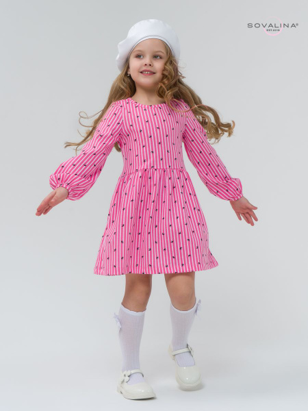 Платье для девочки SOVAlina, Девочки, На любой сезон, размер 104, материал Трикотаж, Хлопок ...