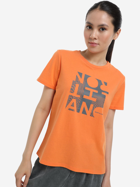 Футболка Женский Northland оранжевый, размер 42 Хлопок, Полиэстер Спортивный Бангладеш Туризм ...