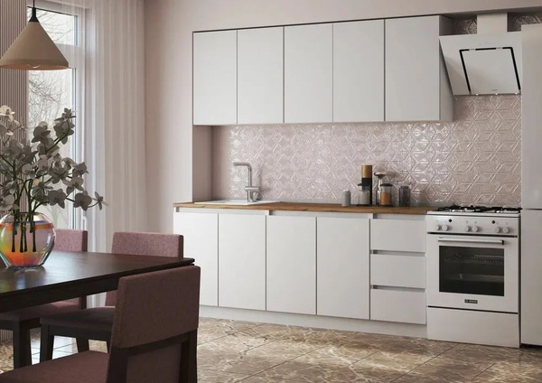 MEB1 Кухня МАЛЬМ 2.0 Белая со столешницей купить c доставкой на OZON по ...