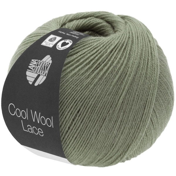 Пряжа для вязания Lana Grossa Cool Wool Lace (07 Khaki) 2 мотка по 50 г ...