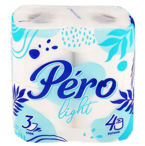 Pero Туалетная бумага Light, 3 слоя, 4 шт в упаковке, белая - купить с ...