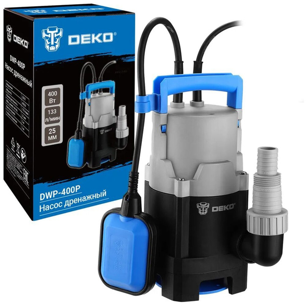 Дренажный насос для грязной воды Deko DWP-400P (грязевая, поплавок ...