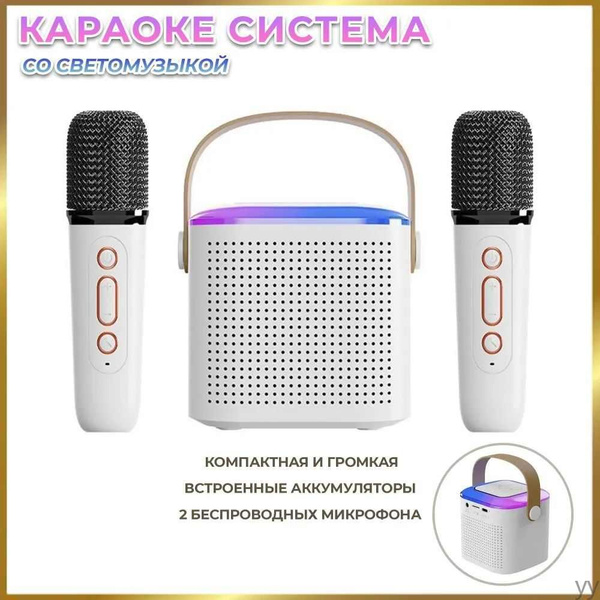 Портативная КАРАОКЕ система, колонка с двумя микрофонами - купить с ...