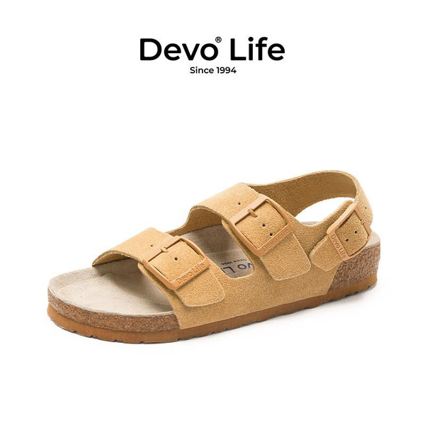 Сандалии Женский Devo Life желтый, размер 38 Воловья кожа, Джут Платформа Анатомическая стелька ...