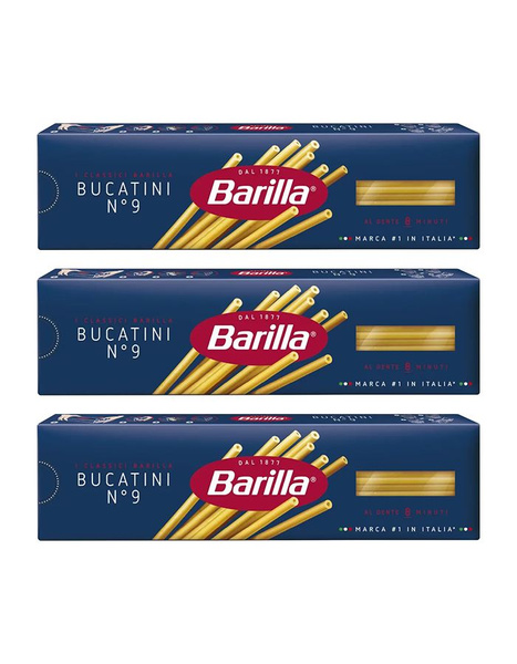 Макароны Barilla Букатини №9, 3 уп по 400 гр - купить с доставкой по ...
