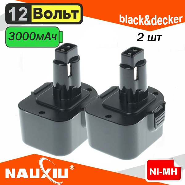2 шт Аккумуляторная батарея для Black Decker A9252, PS130, PS130A (3000 ...
